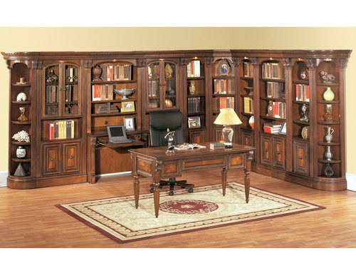 Huntington 11 Pc. Home Office L Shaped Library Wall (Left Wall 157 ...