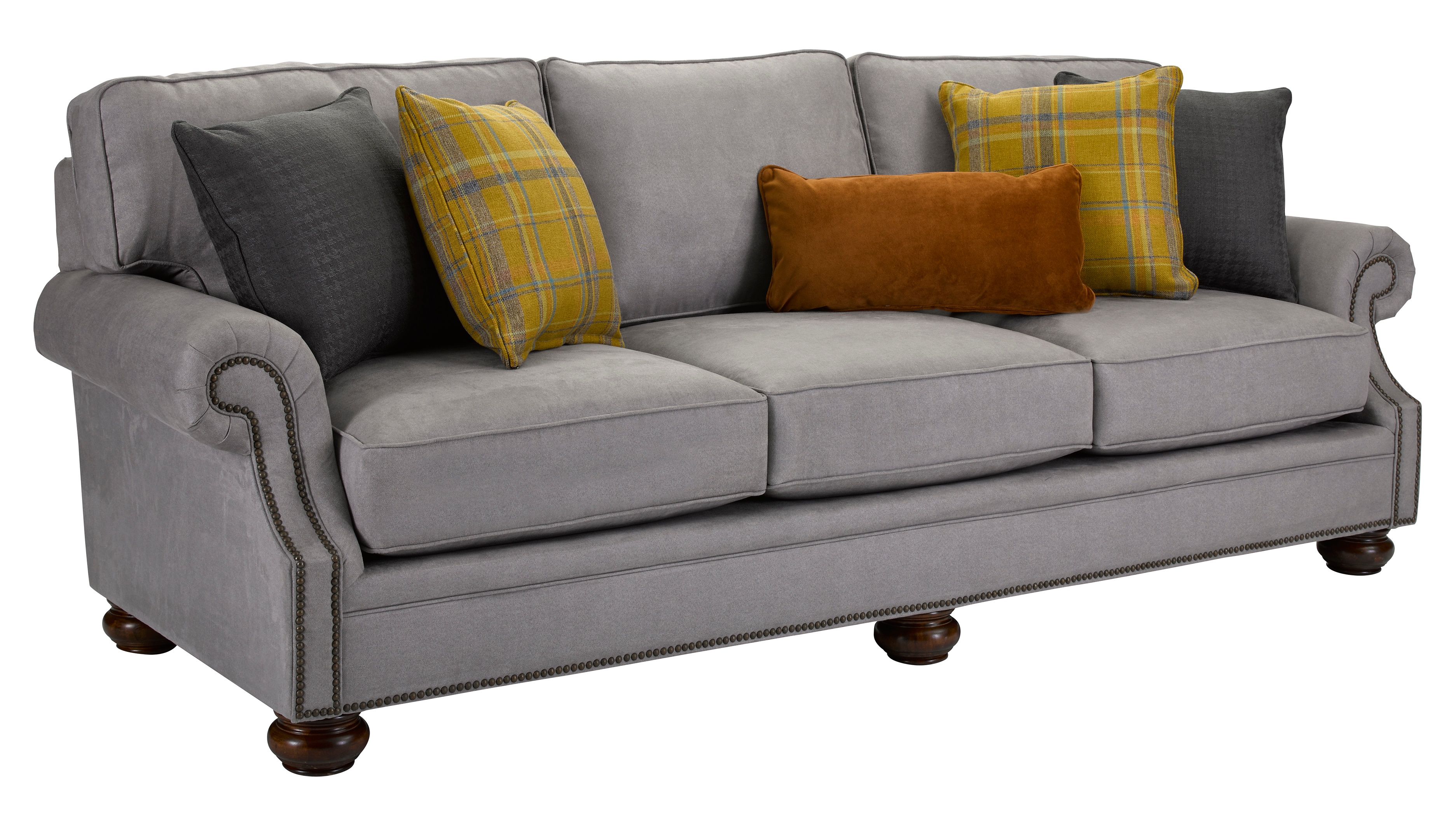 Broyhill Furniture Heuer Traditional Sectional Sofa With Nailhead Trim ...