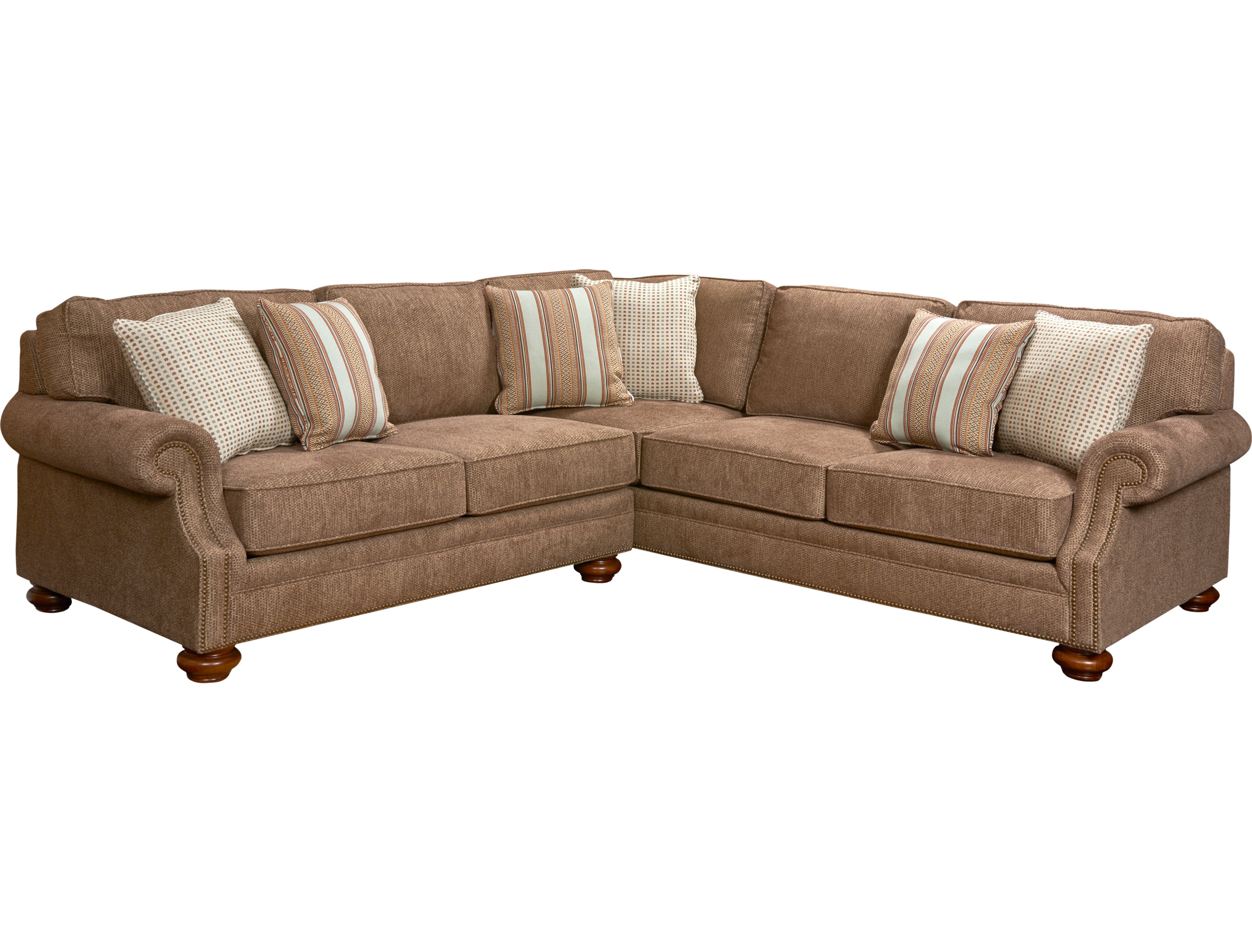Broyhill Furniture Heuer Traditional Sectional Sofa With Nailhead Trim ...
