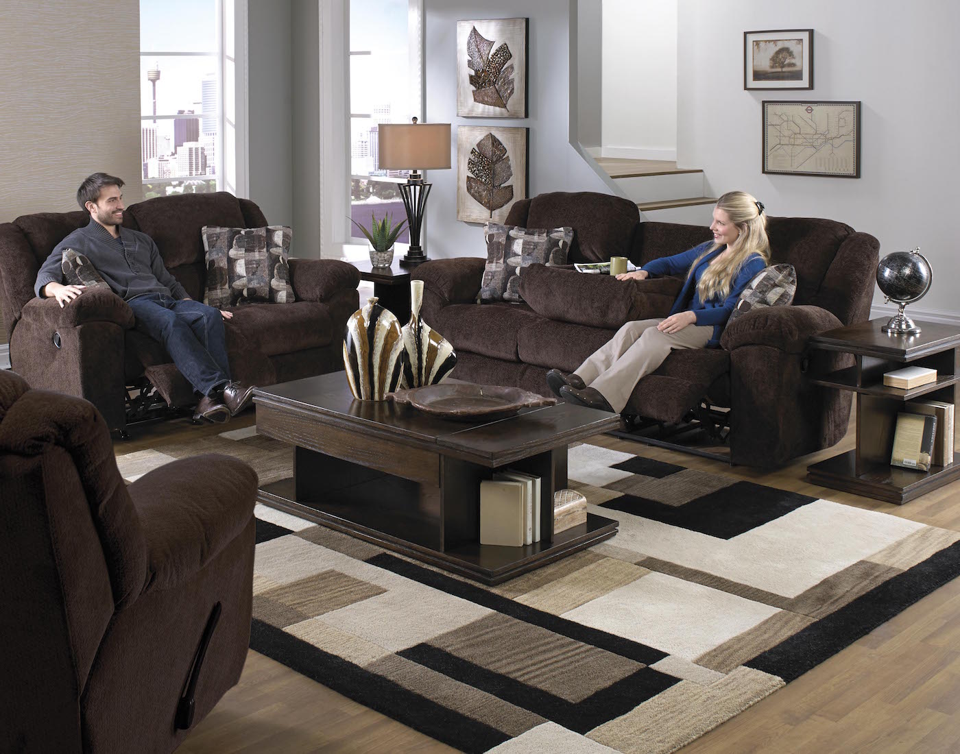 Transformer 194 Sofa w/3 Recliners/1 Drop-Down | Sofas and Sectionals