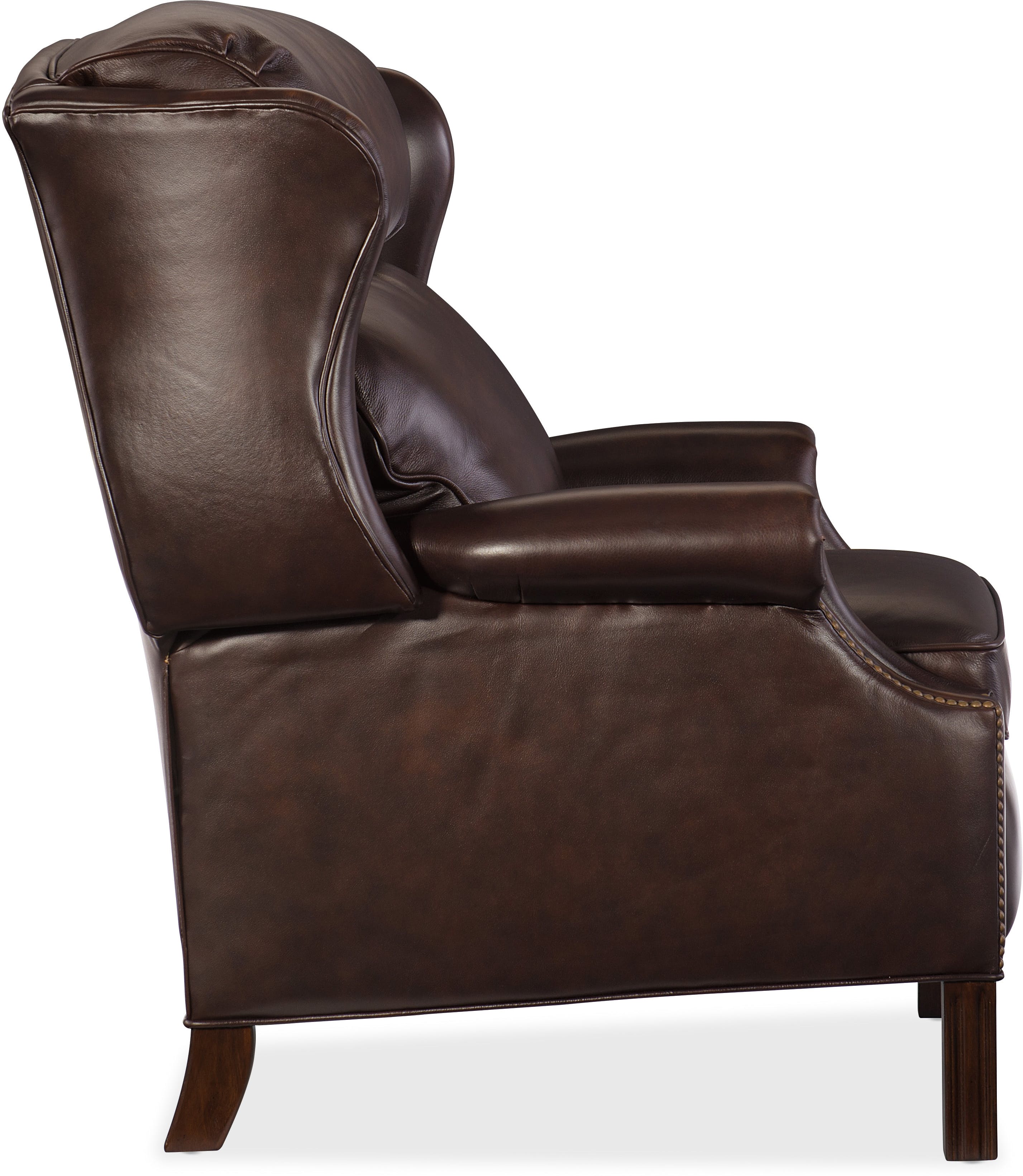 Finley Wing Back Leather Recliner (Dark Brown) | Sofas and Sectionals