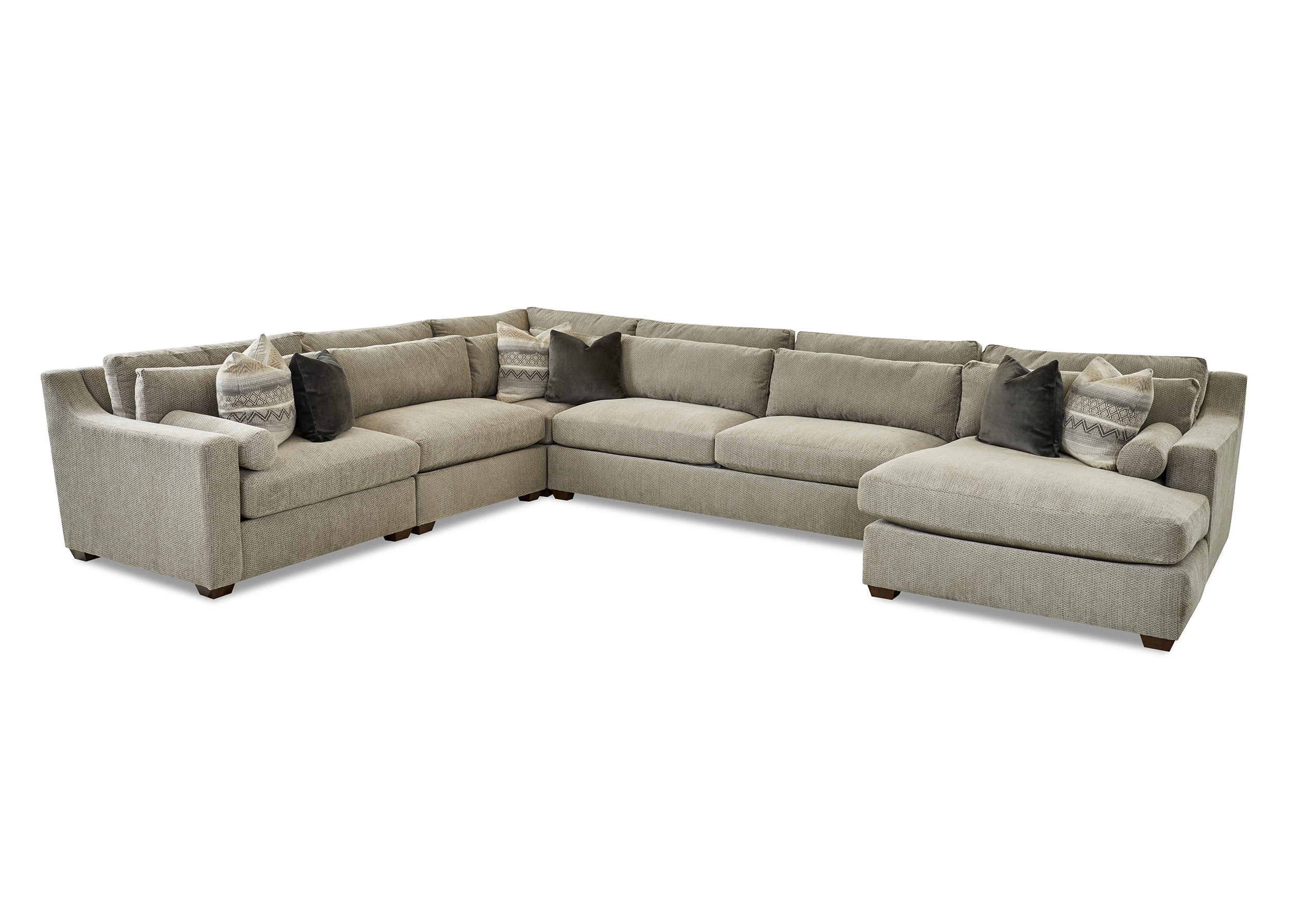 Roan Stationary Sectional with Down Cushions | Sofas and Sectionals