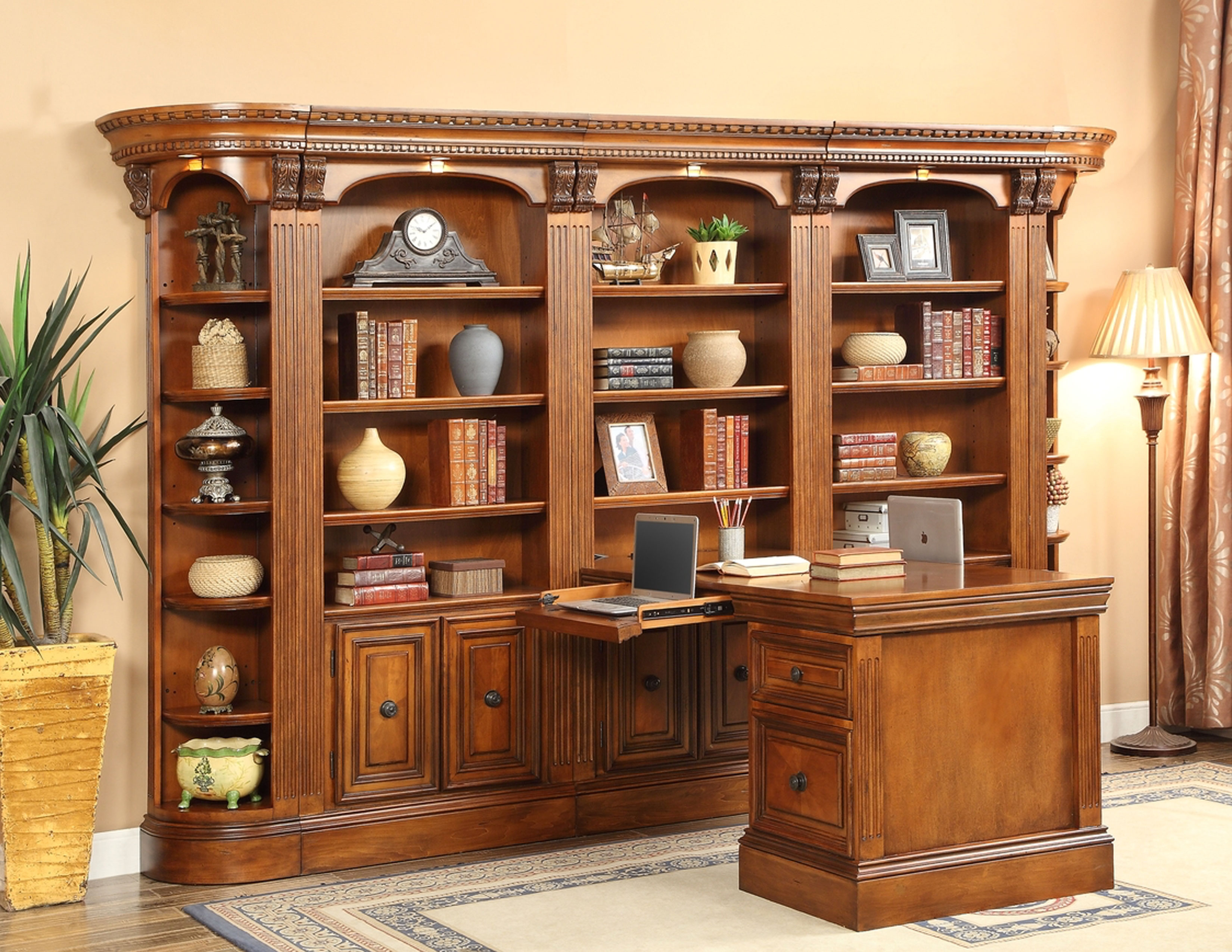 Huntington Seven Piece Library Home Office Wall | Sofas and Sectionals